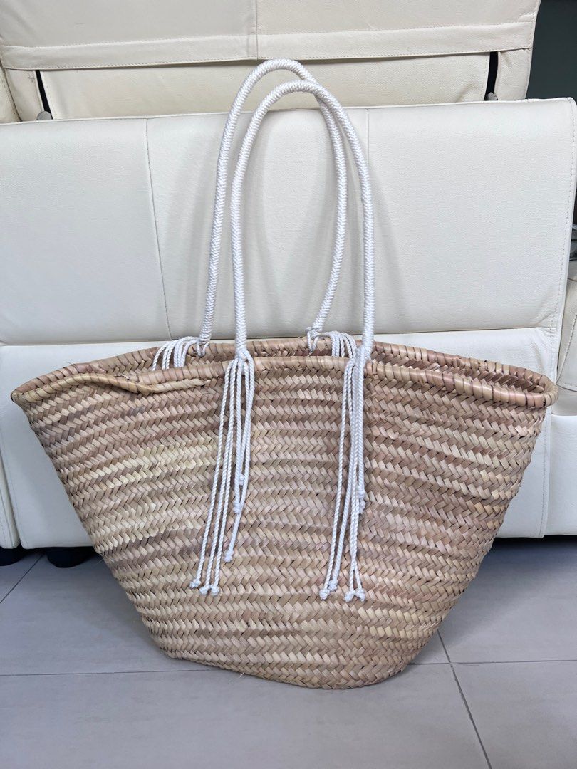 CELINE BEACH / PICNIC BAG (RATTAN/ RAFFIA), Women's Fashion, Bags ...