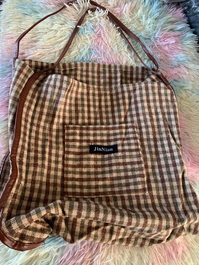 Checkered Design Brown color - Tote Bag No zipper /250 pesos on Carousell