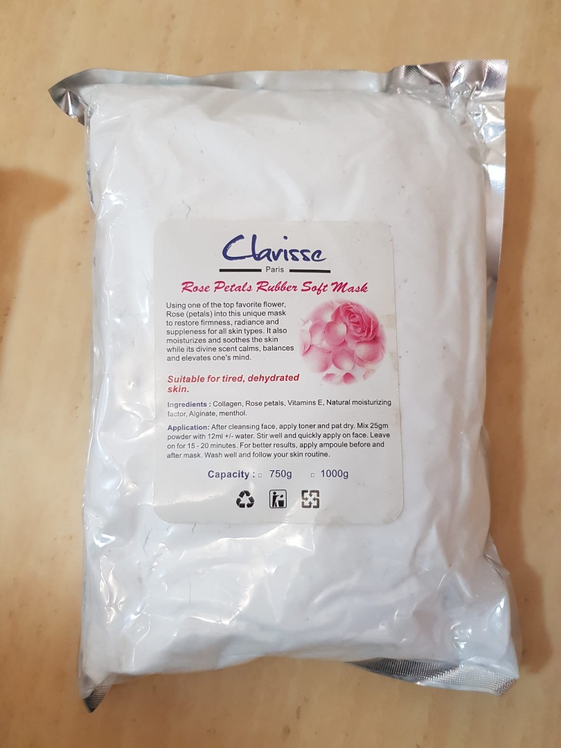 Clarisse (Paris) Rose Petals Rubber Soft Mask (1000g), Beauty ...