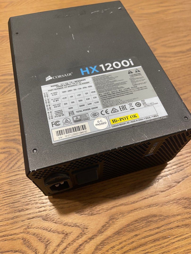 Corsair HX1200i Platinum 1200 w PSU Power Supply, Computers & Tech ...