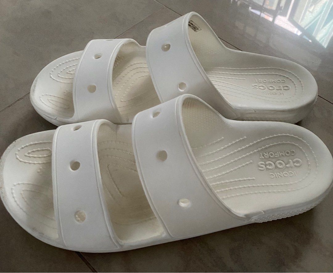 Crocs Classic 2 Strap White, Men's Fashion, Footwear, Flipflops and ...