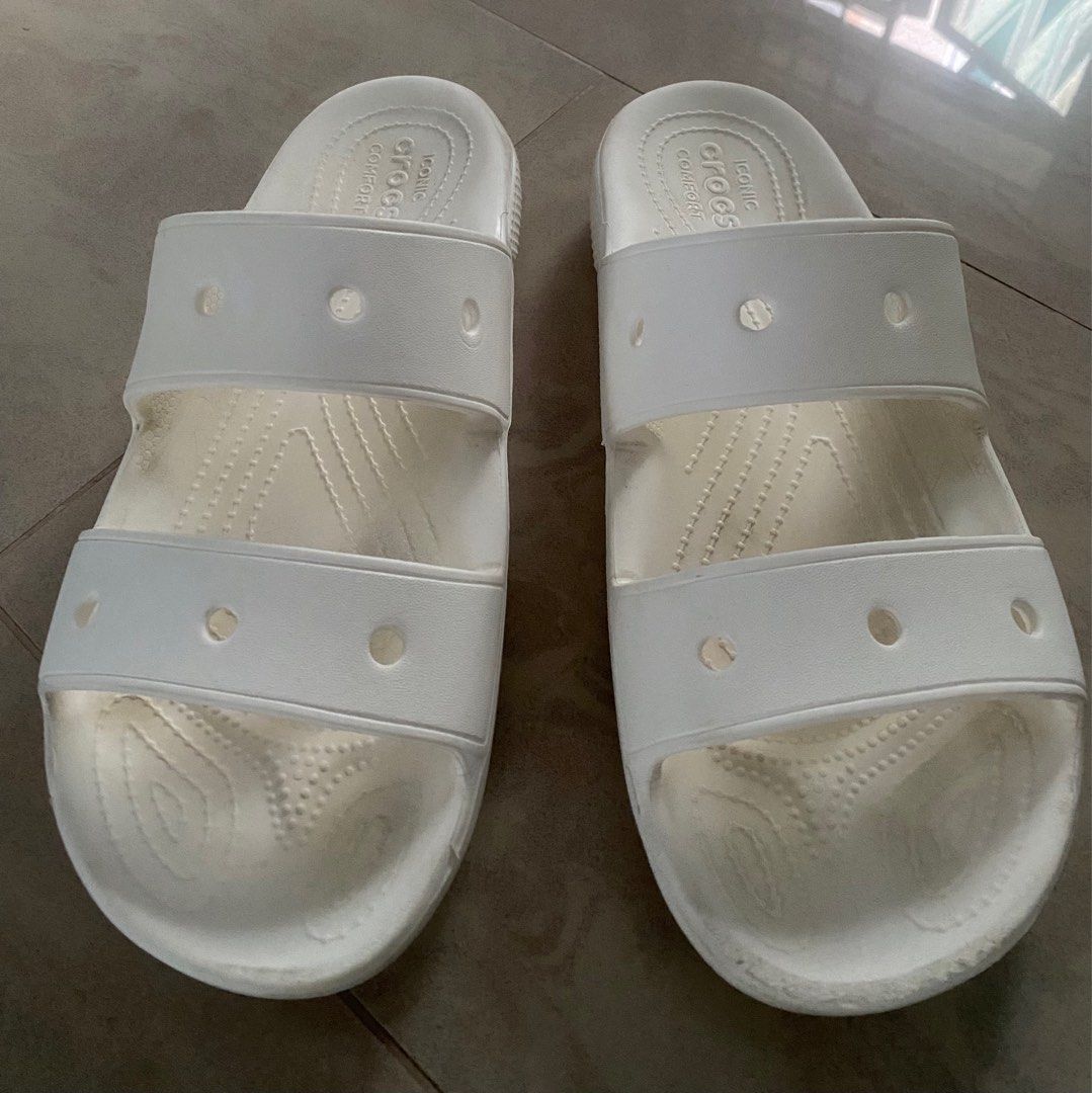 Crocs Classic 2 Strap White, Men's Fashion, Footwear, Flipflops and ...