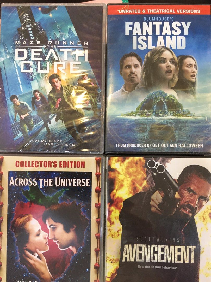 DEATH CURE/FANTASY ISLAND/ACROSS THE UNIVERSE/AVENGEMENT(DVD), Hobbies ...