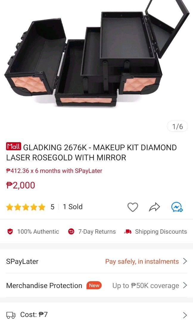 GLADKING MAKEUP ORGANIZER WITH MIRROR on Carousell