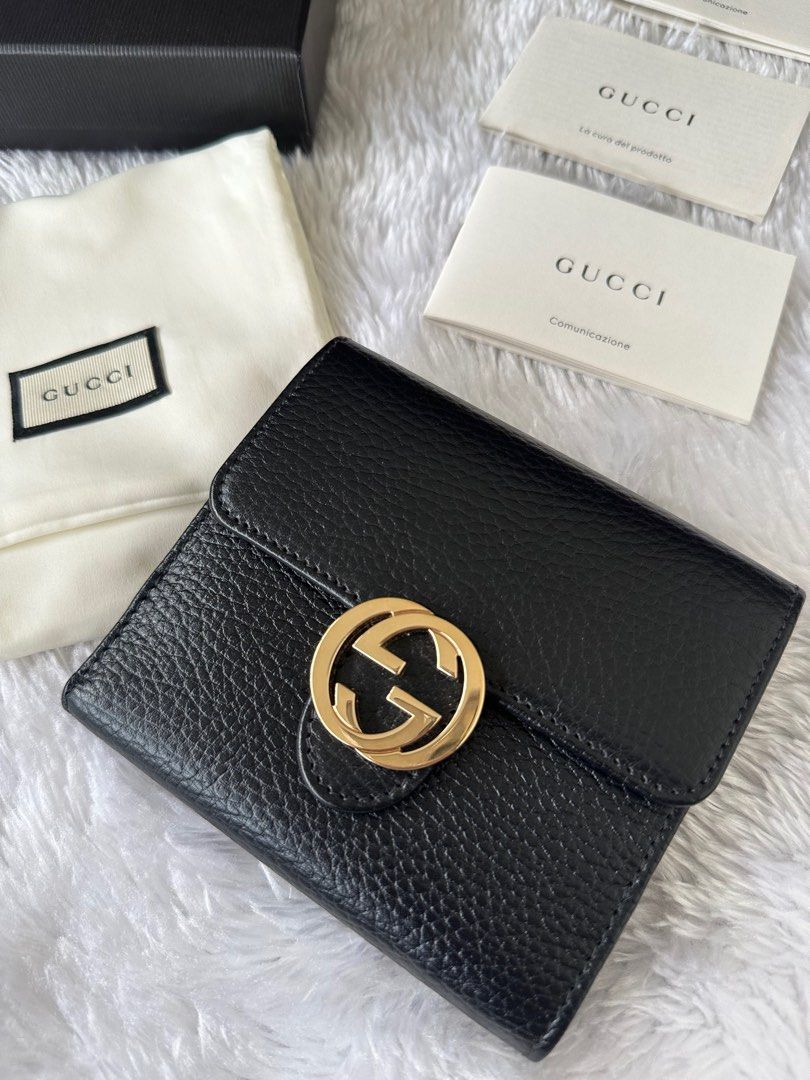 Gucci GG Interlocking Leather Bifold Wallet, Luxury, Bags & Wallets on ...