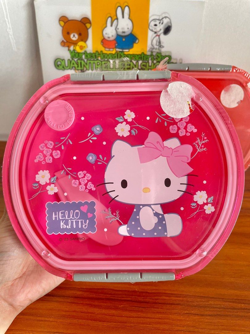 Hello Kitty Bento Box with Spoon 700ml, Furniture & Home Living ...