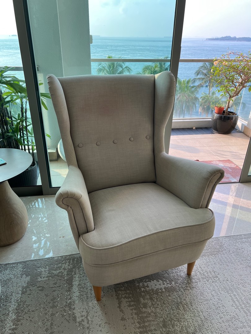 IKEA Strandmon Wing Chair x2, Furniture & Home Living, Furniture ...
