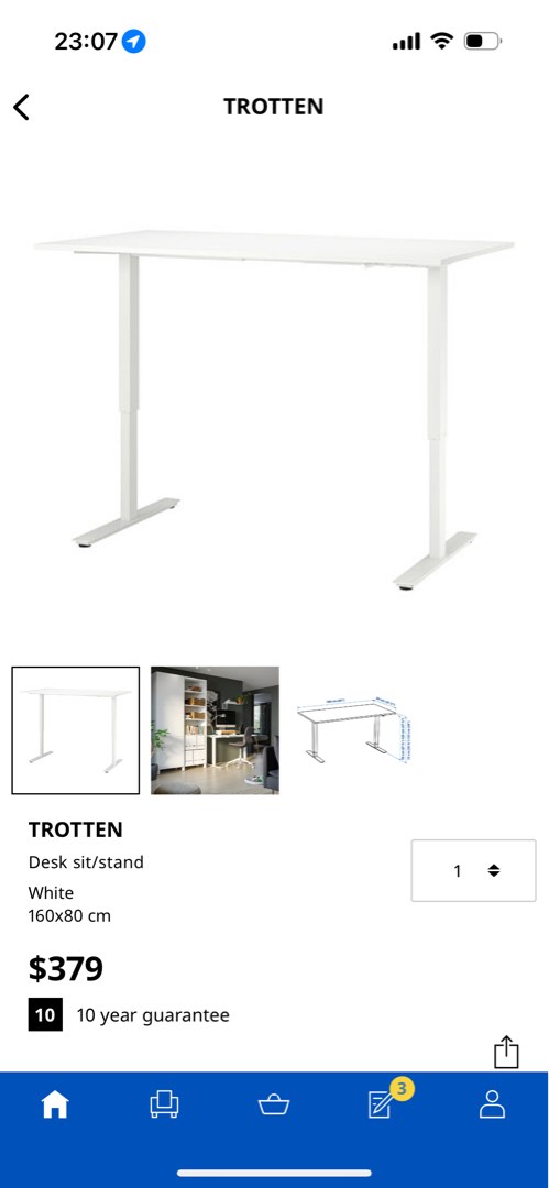 IKEA Table Trotten, Furniture & Home Living, Furniture, Tables & Sets ...