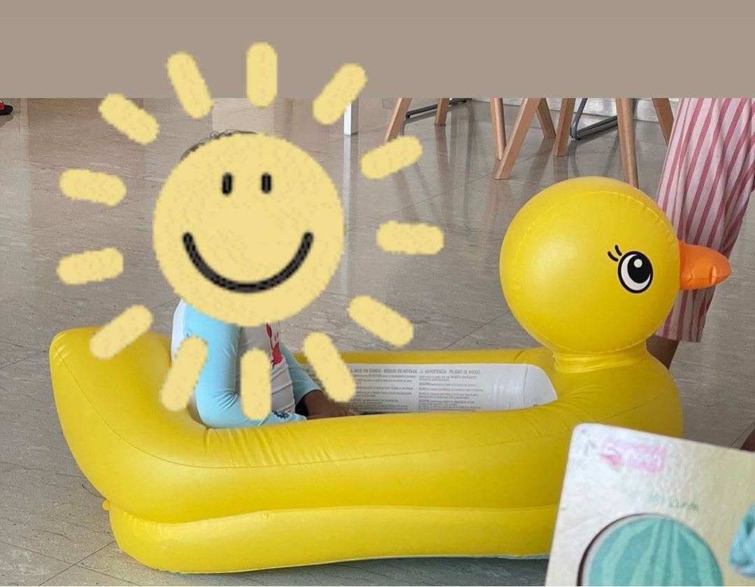 Inflatable Duck Tub/float, Babies & Kids, Bathing & Changing, Bathtub ...