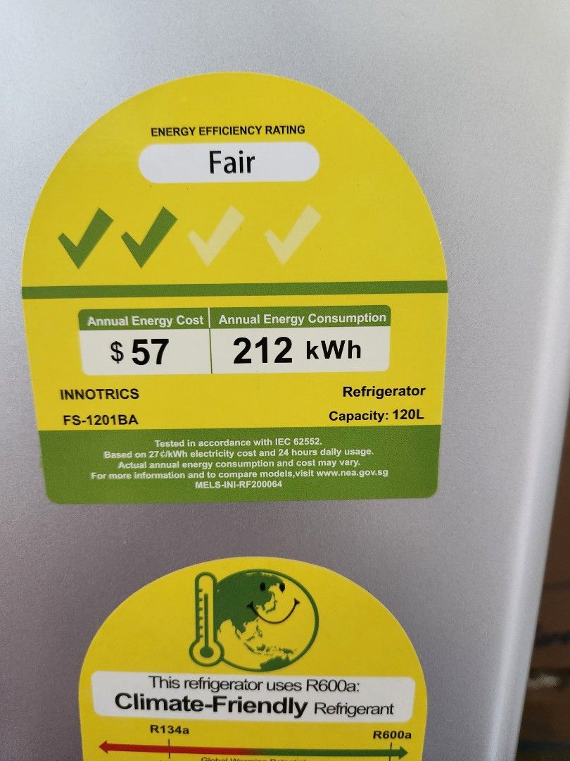 INNOTRICS Mini Fridge 120L FS-1201BA, TV & Home Appliances, Kitchen ...