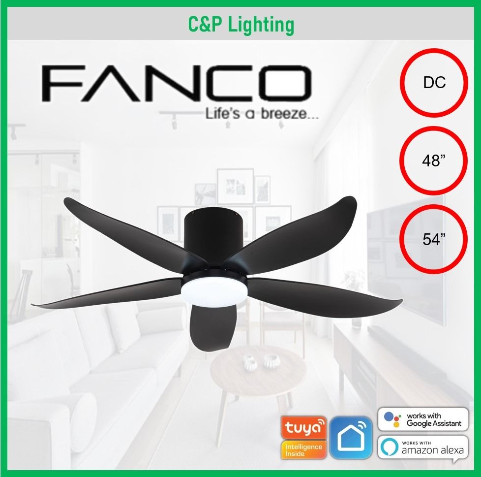 [Installation Promo] Fanco Rito-5 48" / 54" Smart Wifi 5 Blades DC ...