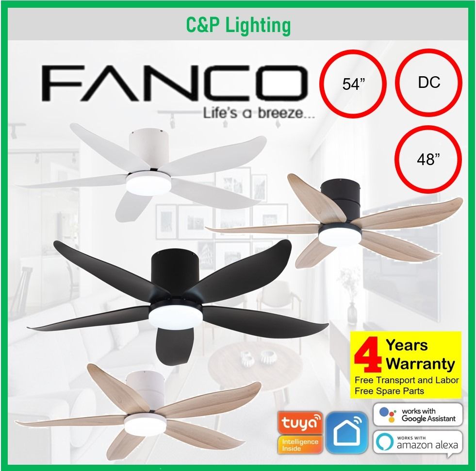 [Installation Promo] Fanco Rito-5 48" / 54" Smart Wifi 5 Blades DC ...