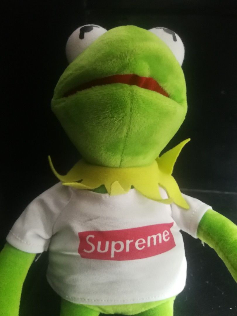 Kermit the frog x supreme plush toy on Carousell
