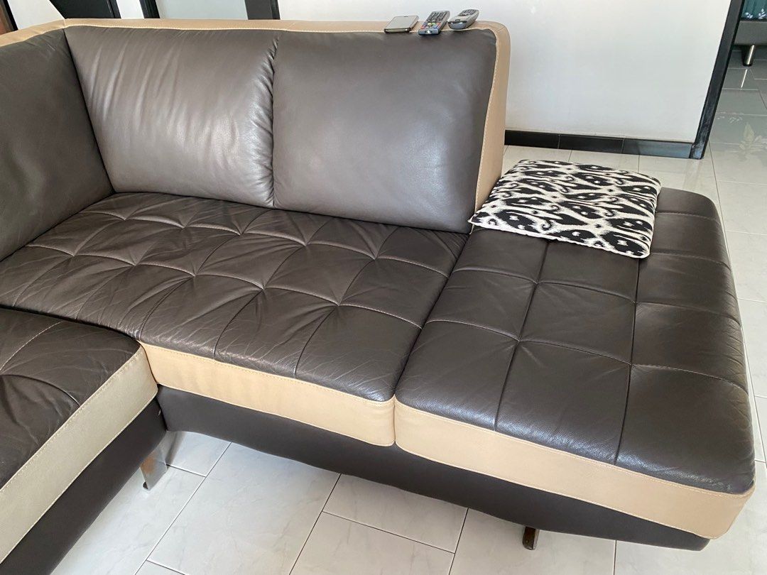 L-shaped PVC Sofa, Furniture & Home Living, Furniture, Sofas on Carousell