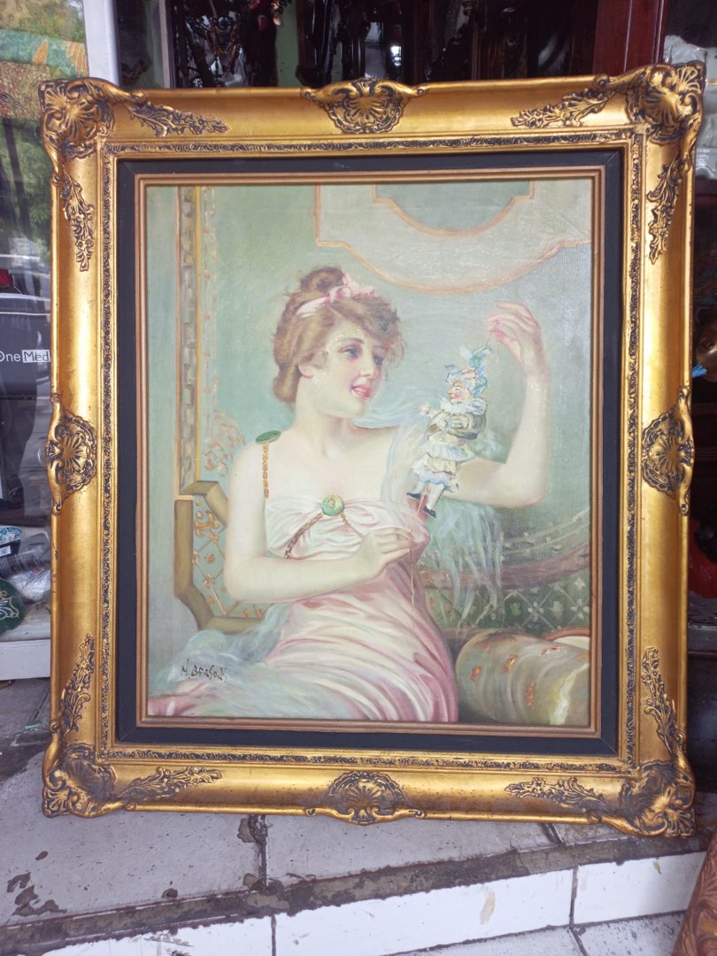 Lukisan Eropa cantik, Antik, Pajangan di Carousell