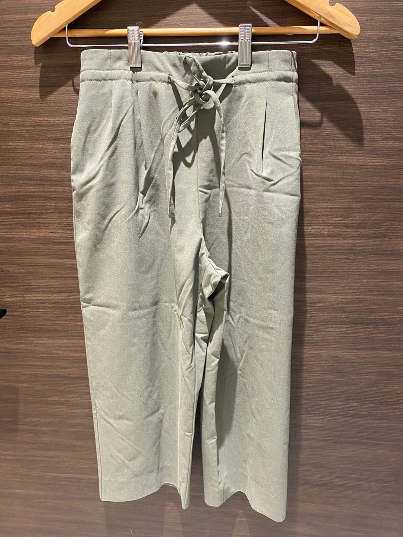 MANGO 3/4 pants (light green), Women's Fashion, Bottoms, Other Bottoms ...