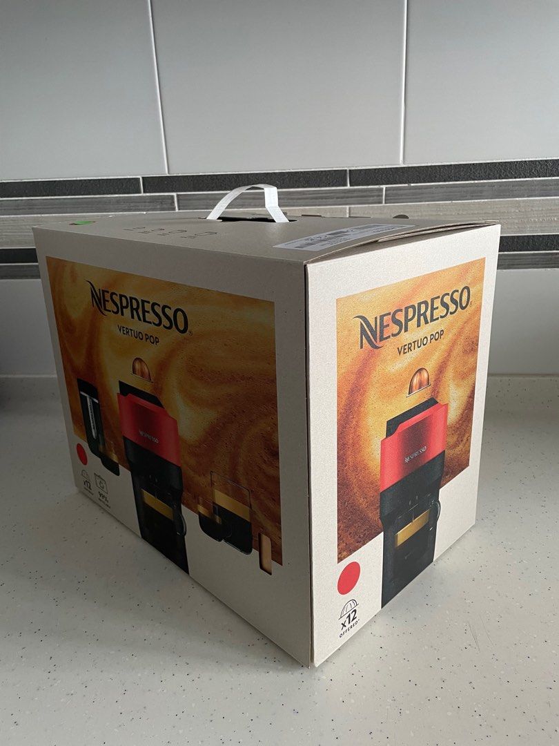 Nespresso Vertuo Pop (Spicy Red) + 12 Capsules, TV & Home Appliances ...