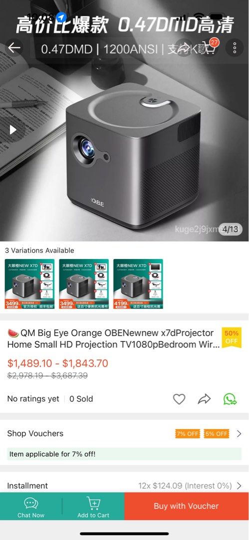 OBE Projector ($1.5k + on Shopee) for 400 only, free Stand, TV & Home Appliances, TV ...