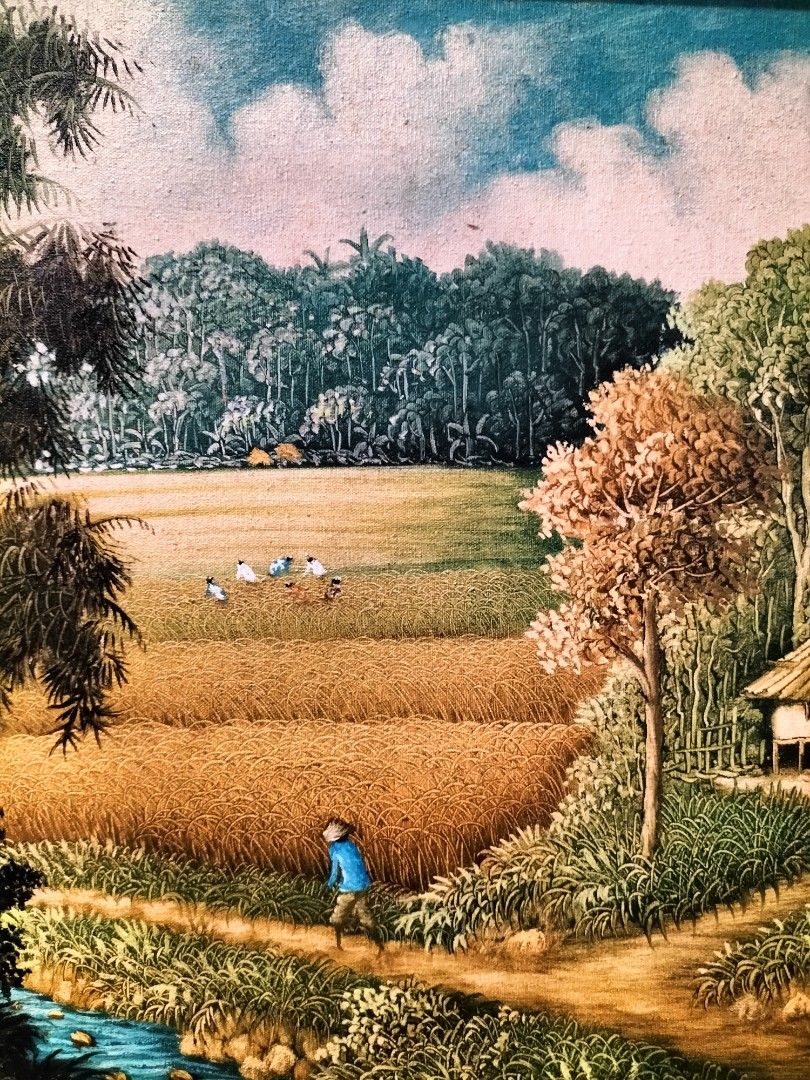 Oil Painting of Scenery Paddy/Rice Field-Fvun5500d523, Hobbies & Toys ...