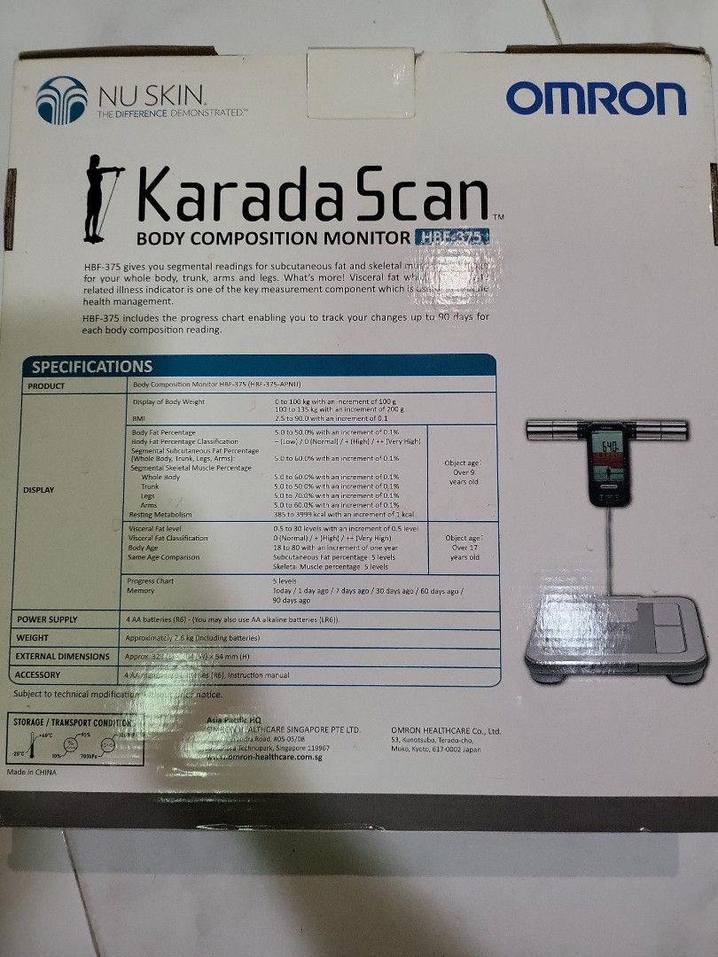 Omron Karada Scan, Health & Nutrition, Health Monitors & Weighing ...