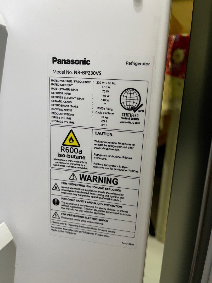 Panasonic 2 door inverter refrigerator, TV & Home Appliances, Kitchen ...