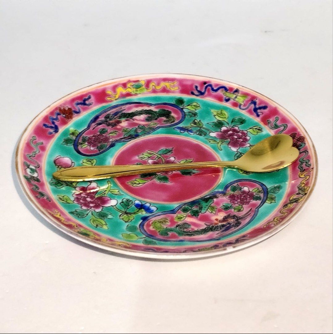 Peranakan Coffee Cup and Saucer Set, Furniture & Home Living ...