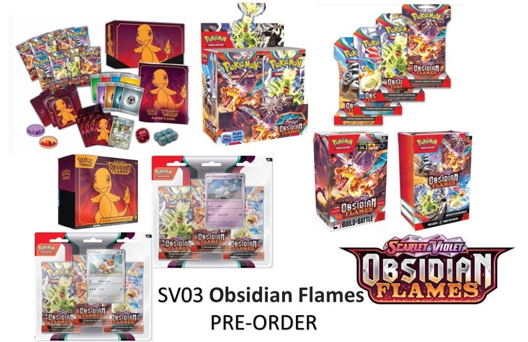 (P.O) Pokemon TCG Scarlet & Violet 03 Obsidian Flames SV03 Booster box / SV03 Elite Trainer Box ...