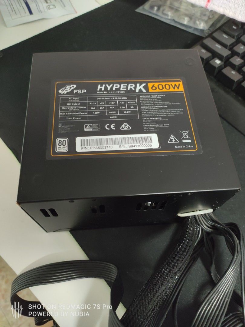 Power Supply Unit PSU Hyper K 600W, Computers & Tech, Parts ...