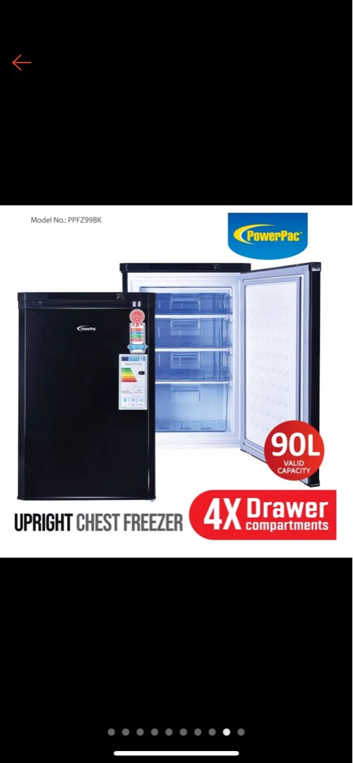 Powerpac 90L Black Freezer PPFZ99, TV & Home Appliances, Kitchen ...
