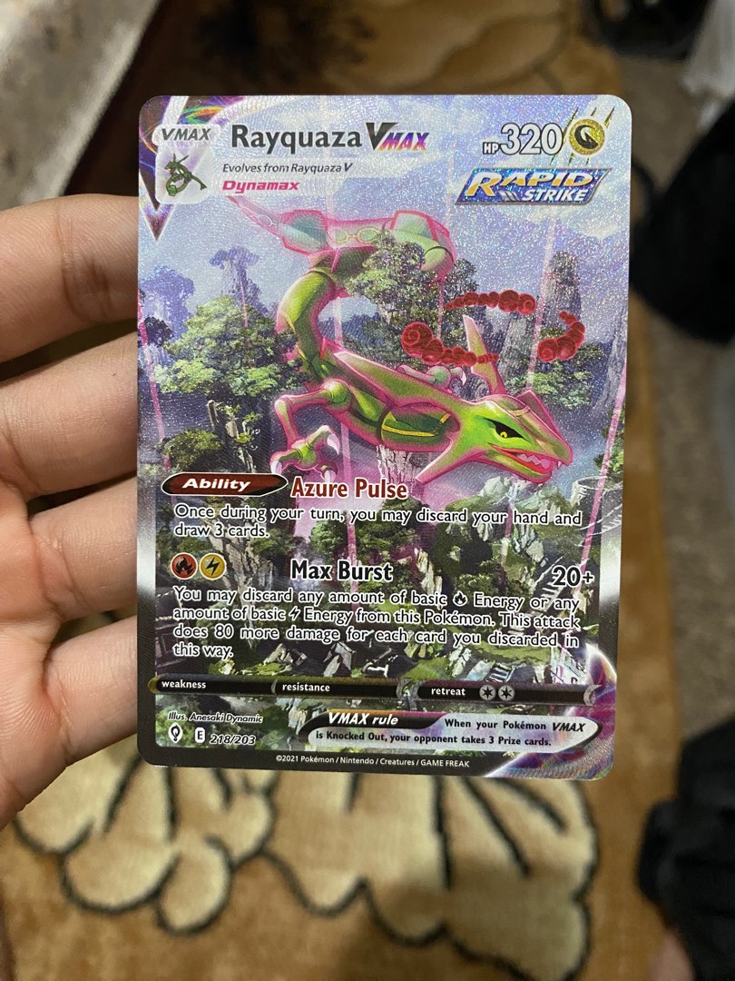 Rayquaza VMAX AA - Pokemon Evolving Skies Alternate Art, Hobbies & Toys ...