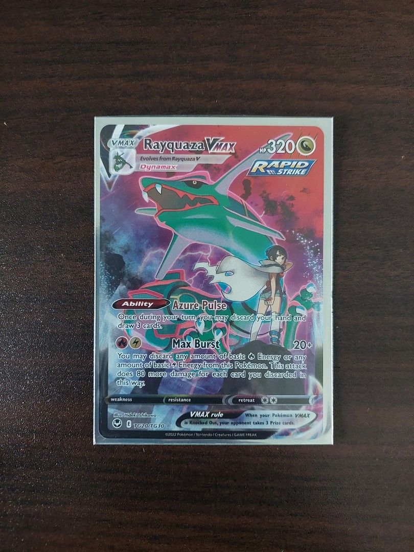 RAYQUAZA VMAX TRAINER GALLERY TG20 FULL ART SILVER TEMPEST POKEMON TCG ...