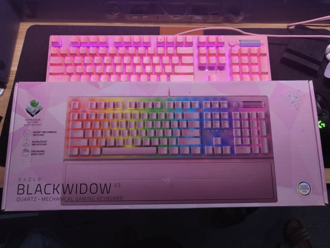 Razer BlackWidow V3 Quartz Mechanical Gaming Keyboard Pink, Computers ...