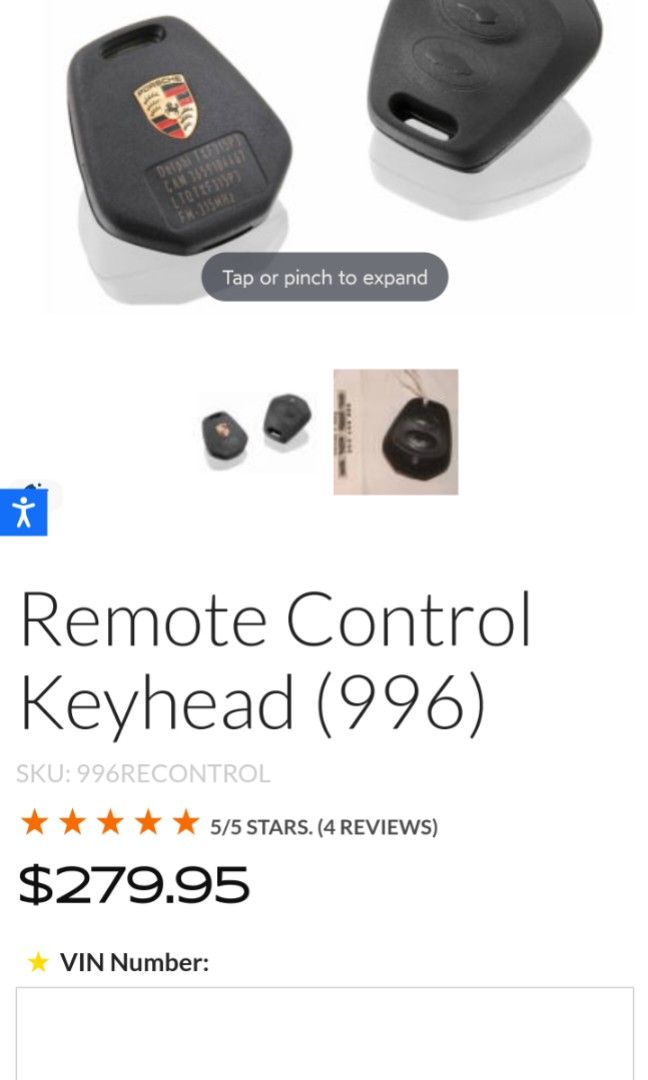 Remote control Keyhead Porsche 996, Car Accessories, Accessories on ...