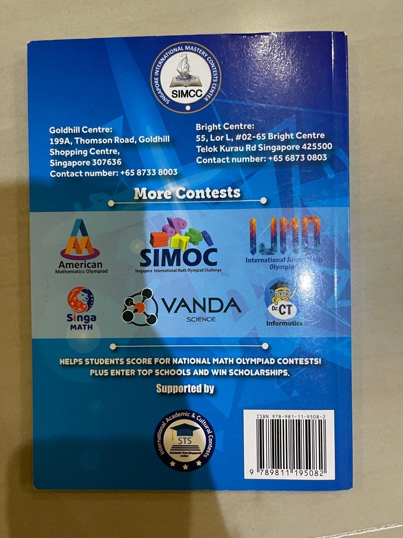 SASMO Primary 4 [Grade 4] Math Competiton 2 , 5 year series, Hobbies ...