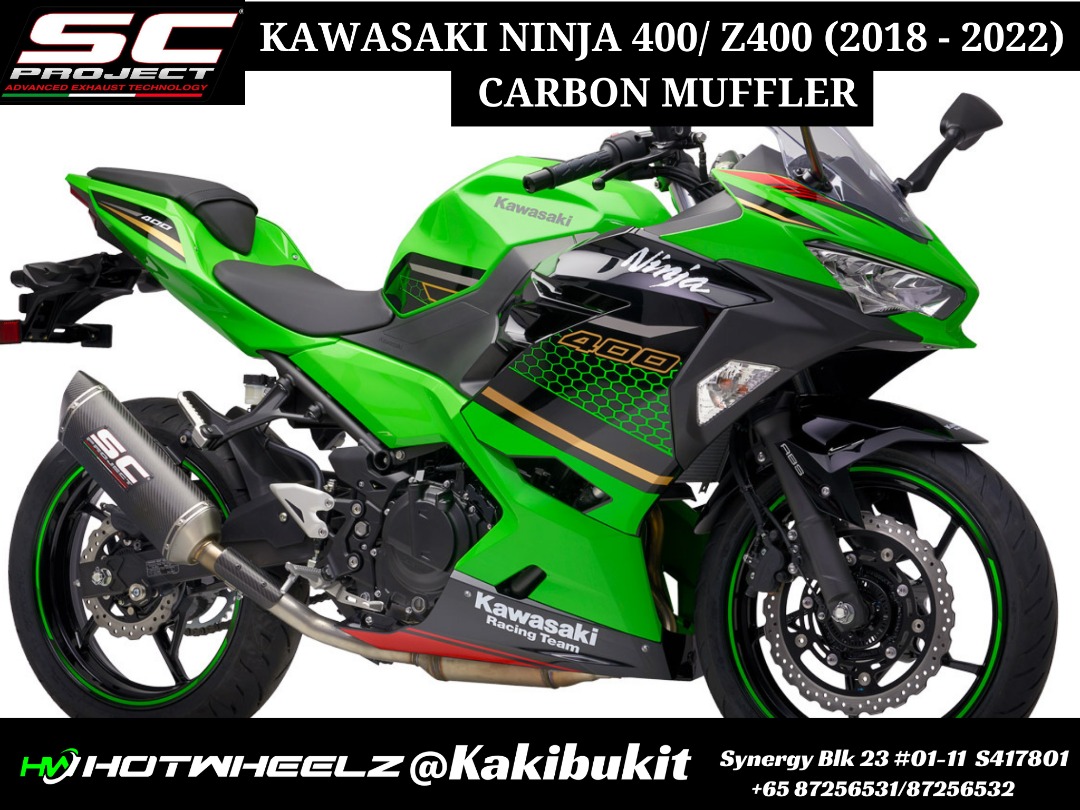 SC PROJECT KAWASAKI NINJA 400/ Z400 (2018 - 2022) CARBON MUFFLER ...