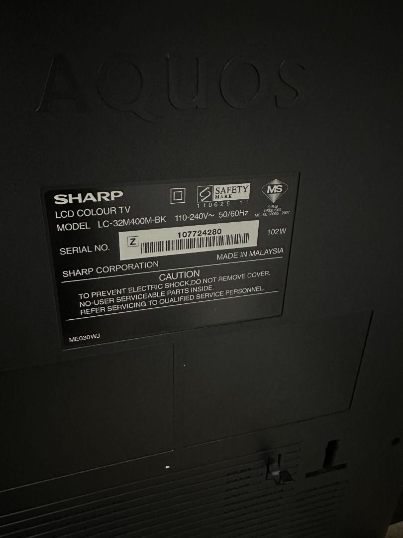 Sharp 32" LCD TV (Model: LC-32M400M-BK) Non-Smart, TV & Home Appliances ...
