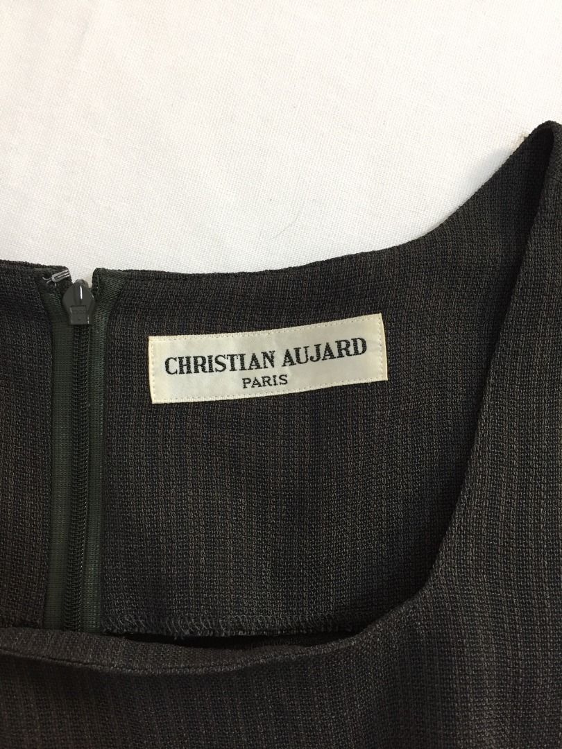 Christian Aujard Paris Sheer Maxi Dark Grey Dress with Slit, Women's ...