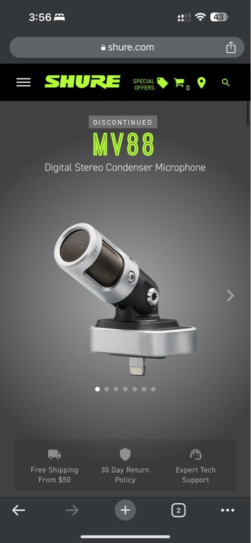 SHURE MV88 Digital Condenser Microphone | Professional Musicians ...