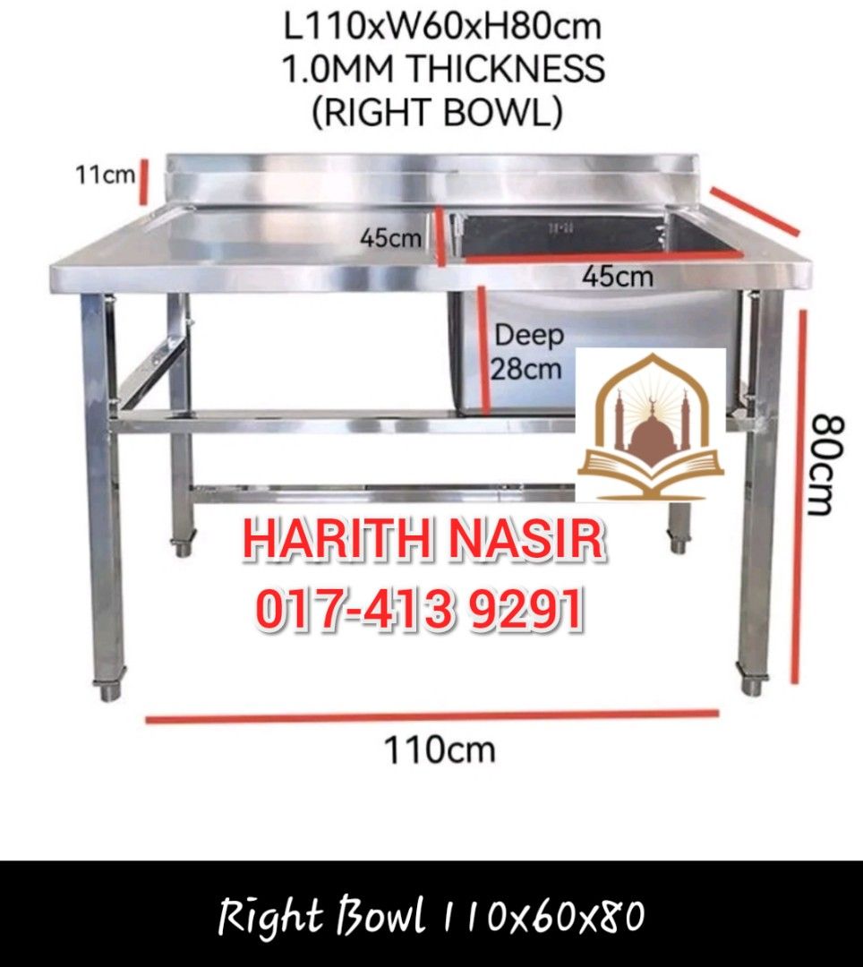 SINKI SINK HEAVY DUTY STAINLESS STEEL BIG SIZE MURAH, Furniture & Home ...