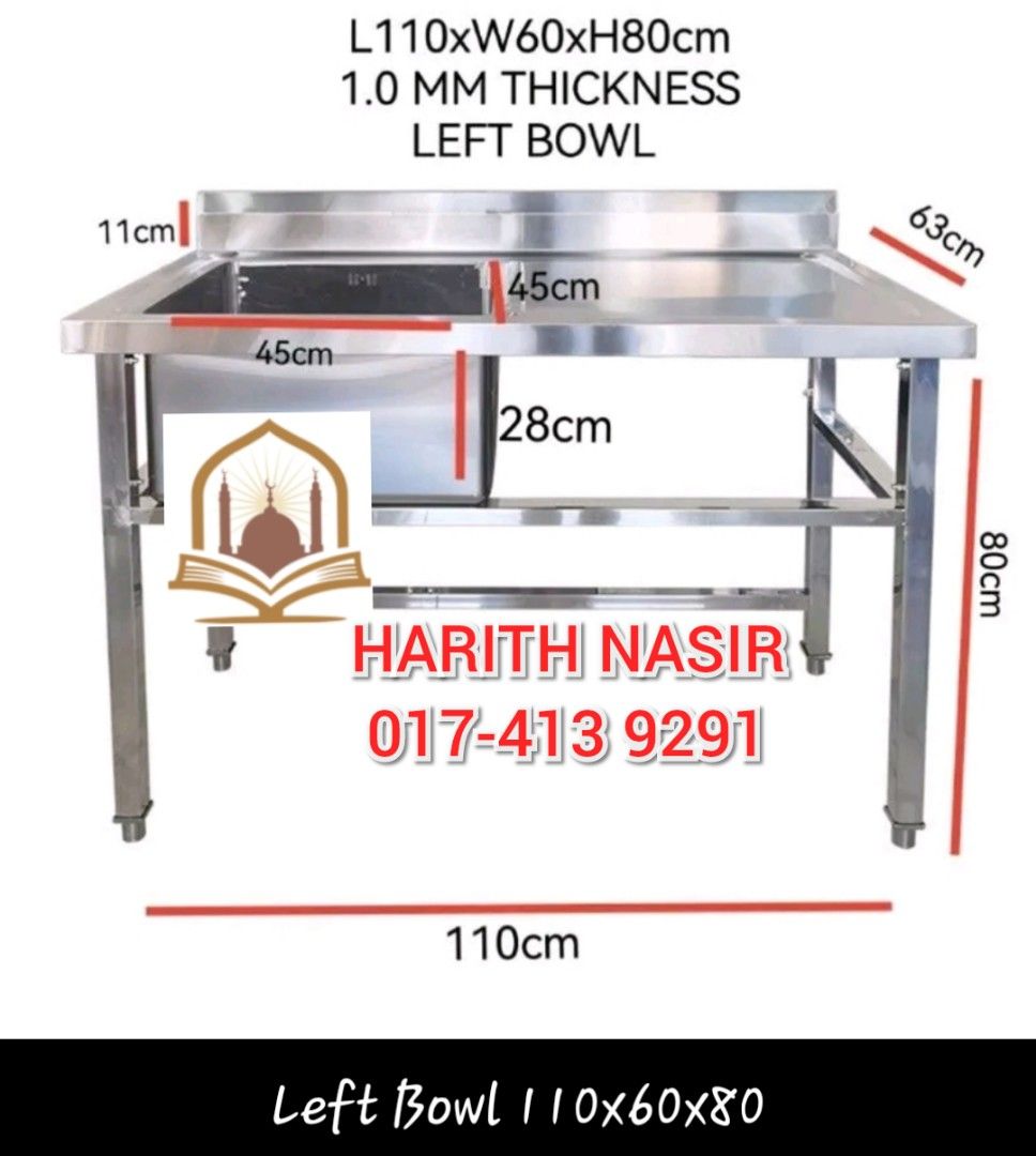 SINKI SINK HEAVY DUTY STAINLESS STEEL BIG SIZE MURAH, Furniture & Home ...
