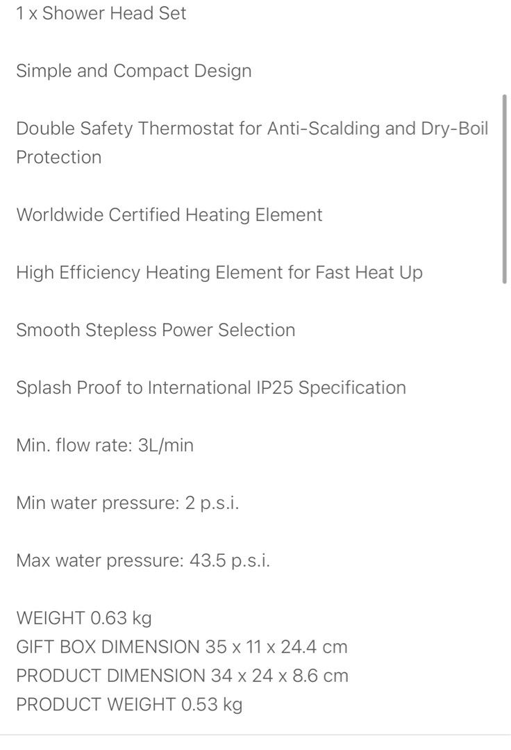 SONA Instant water heater- whole set , TV & Home Appliances, Water ...