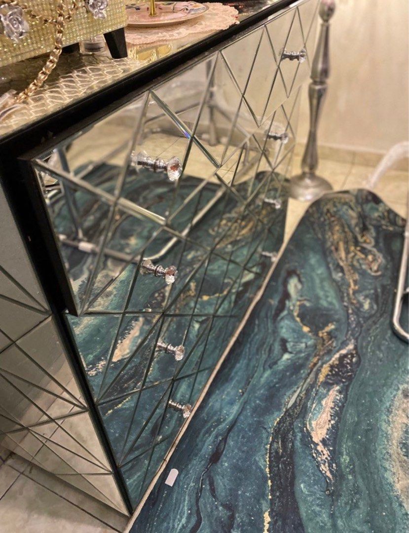 Ssf diamond mirror console table, Furniture & Home Living, Furniture ...