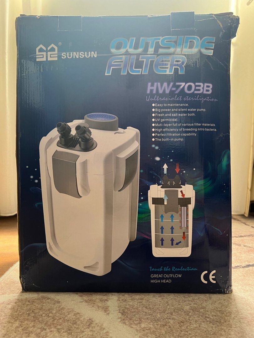 Sunsun Outside Filter HW-703B (Canister Filter), Pet Supplies, Homes ...
