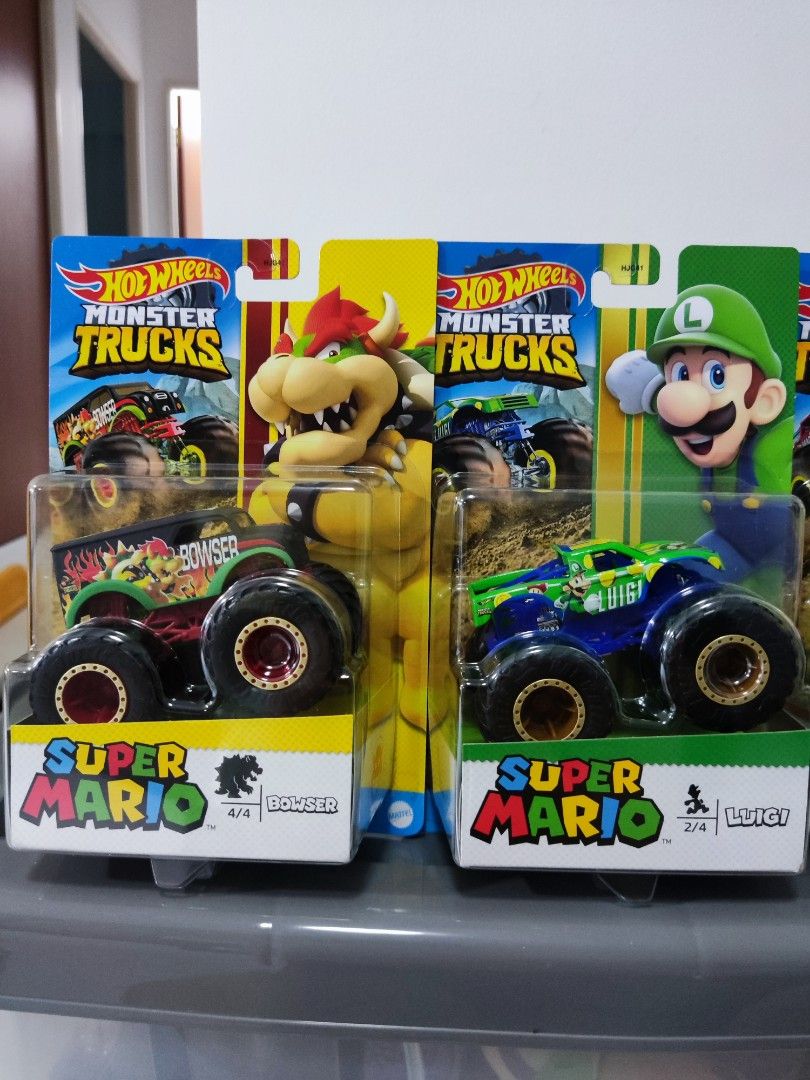 Super Mario Hot Wheels Monster Trucks Set, Hobbies & Toys, Toys & Games ...
