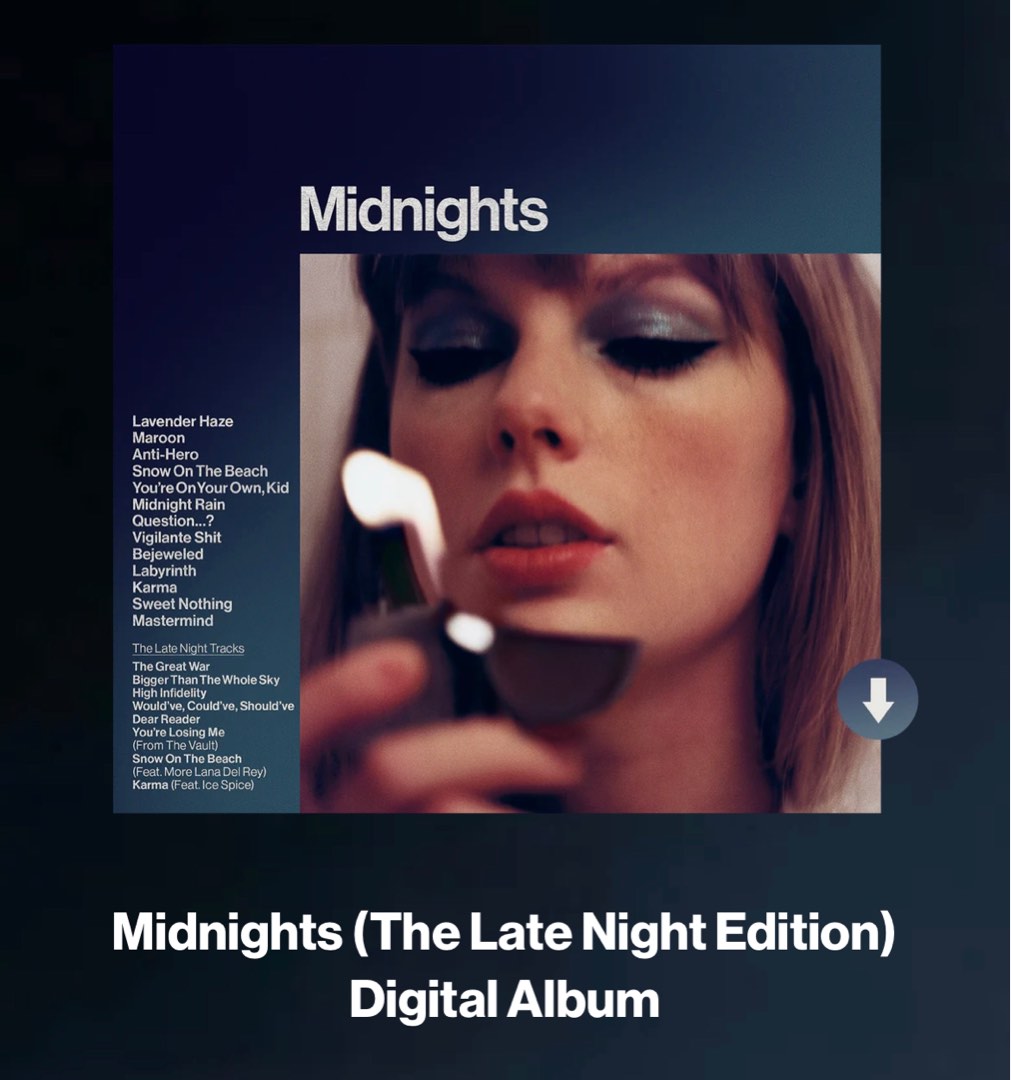 Taylor Swift Midnights (The Late Night Edition) Digital Album Download ... Taylor Swift Midnights (The Late Night Edition) Digital Album Download ...