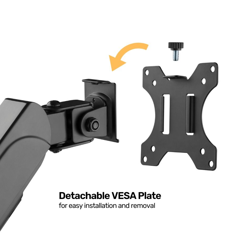 the Aryl™ Single Monitor Pole-Mounted Gas Spring Monitor Arm, Computers ...