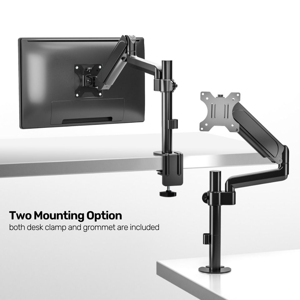 the Aryl™ Single Monitor Pole-Mounted Gas Spring Monitor Arm, Computers ...