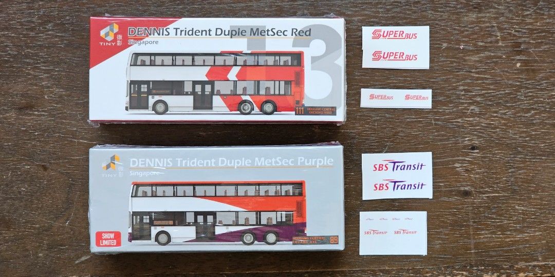 Tiny SG HK – MAN A95 Silver SMRT/Green Bus and Dennis Trident Duple ...