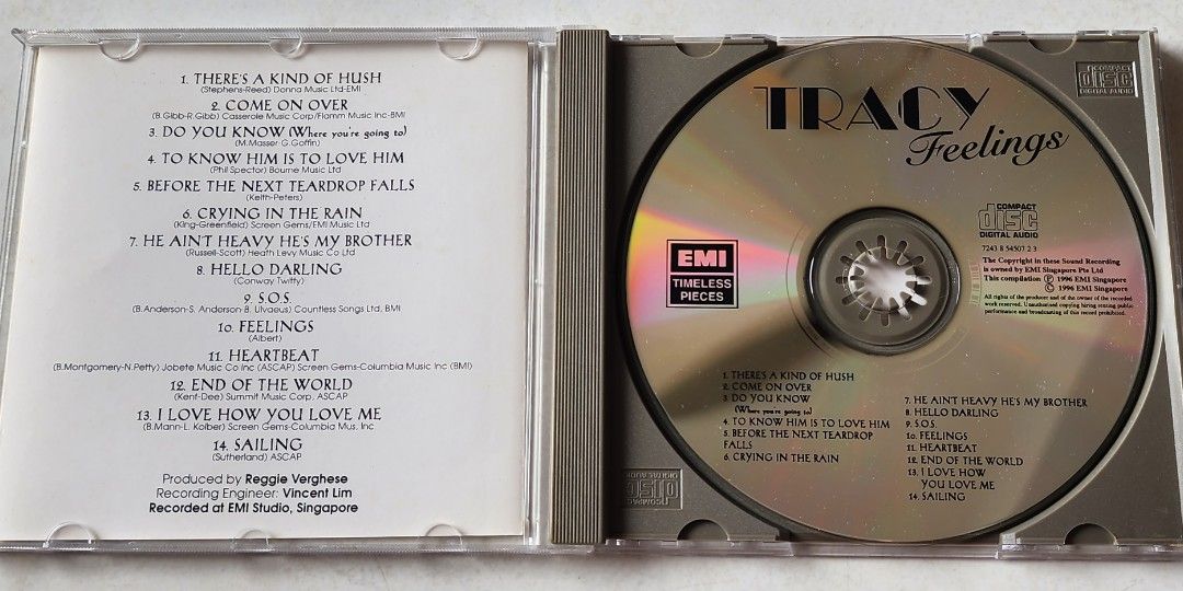 Tracy Huang ~ Feelings ( 1996 EMI SINGAPORE VERSION ) CD, Hobbies & Toys, Music & Media, CDs ...