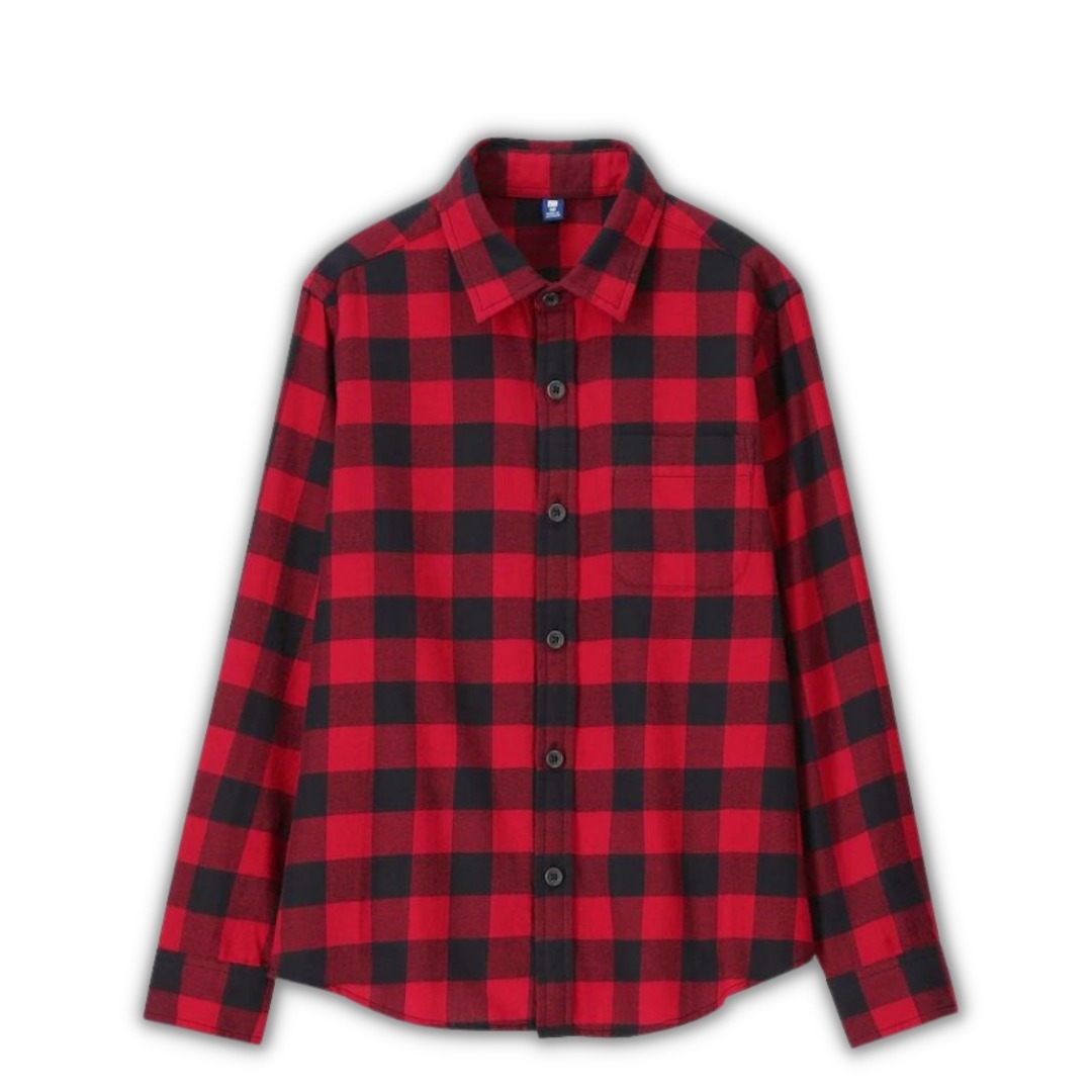 Uniqlo Red Checked Flannel Shirt (L), Men's Fashion, Tops & Sets ...